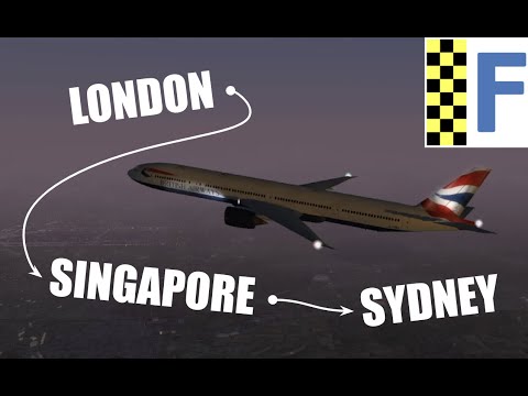 [FlightGear] FULL FLIGHT-LAPSE From LONDON To SYDNEY (Via SINGAPORE) | British Airways BA15 ...