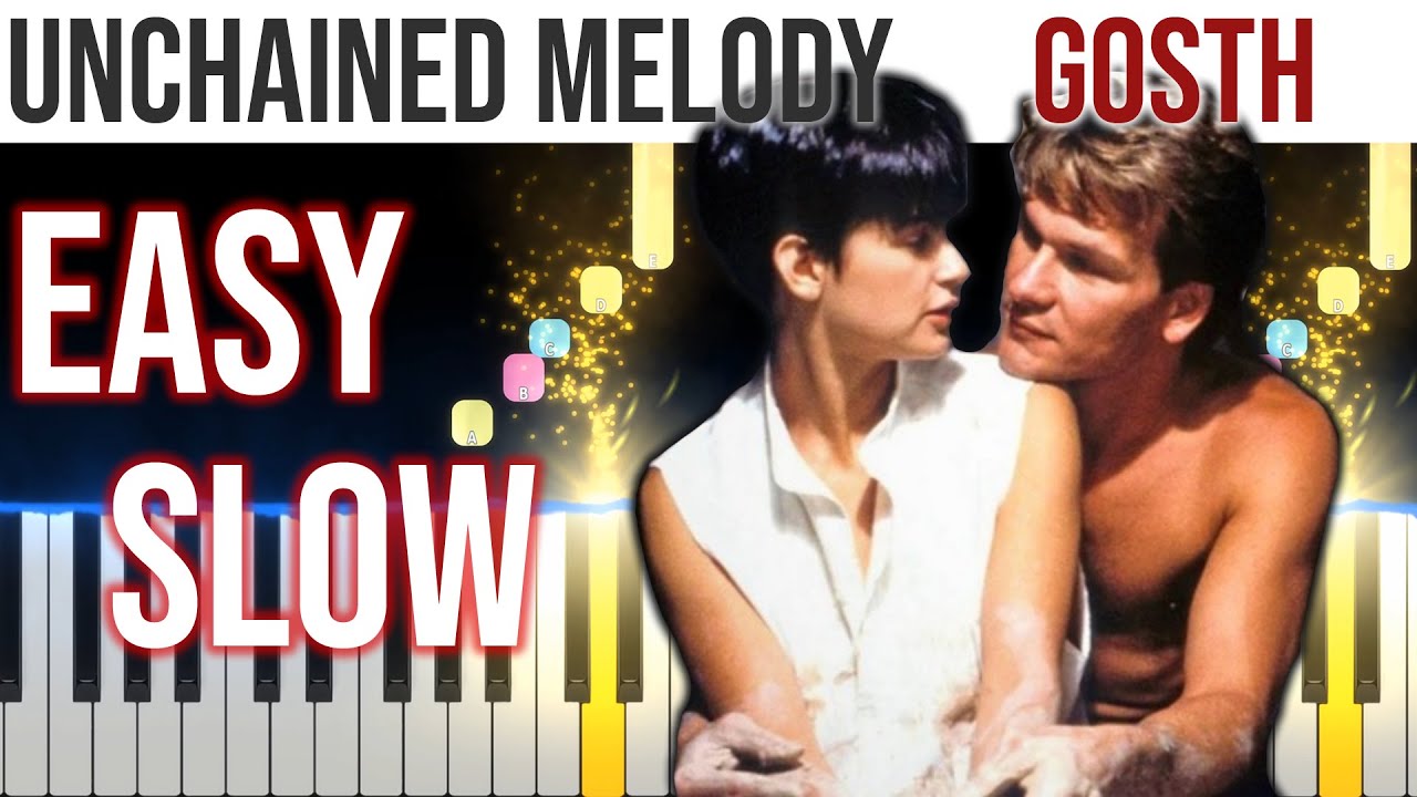 Unchained Melody - from the movie "GOST" - EASY SLOW Piano Tutorial 🎹 ...