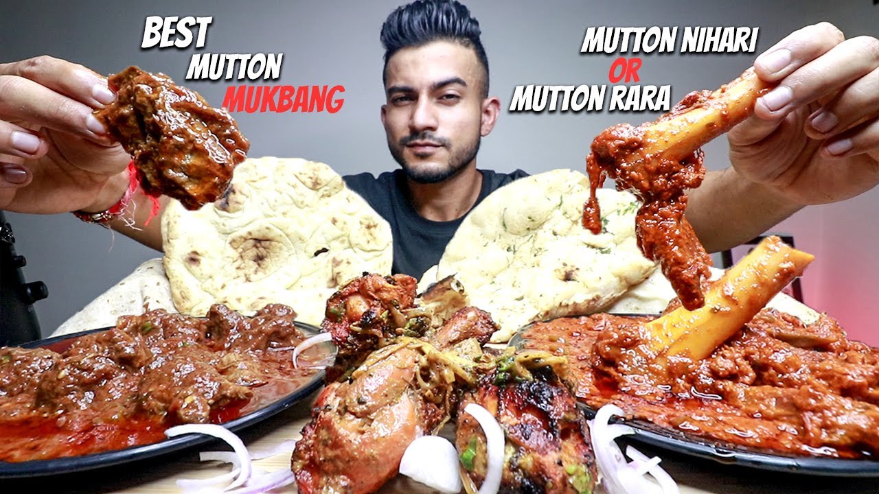 ENG SUB) Spicy Mutton Rara vs Mutton Nihari with Tandoori Chicken ...