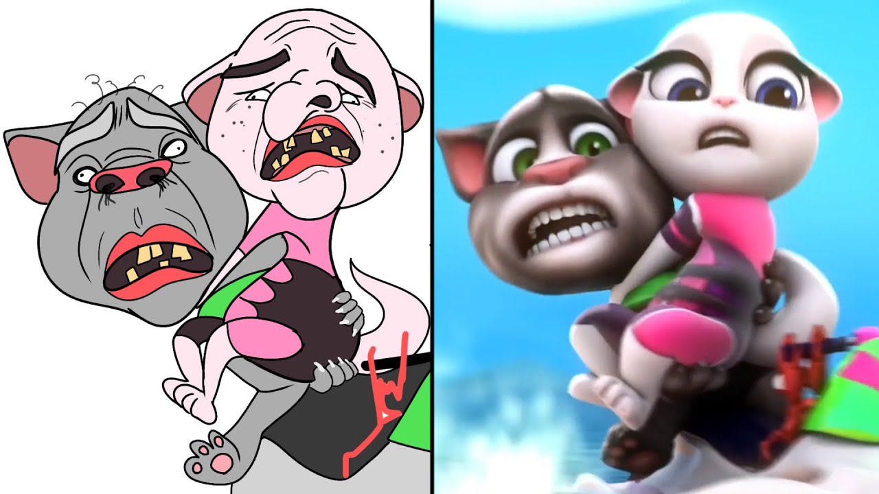 My Talking Angela - Summer Fun at The Beach Drawing Meme | Funny ...