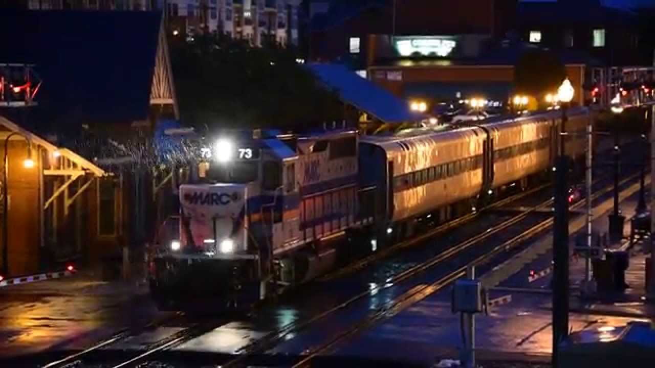 MARC GM EMD GP39H-2 #73 arriving into Gaithersburg - YouTube