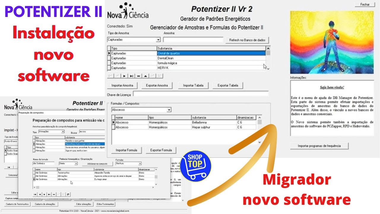 Potentizer II novo Software 2022, Upgrade, Instalar ou usar o Migrador ...