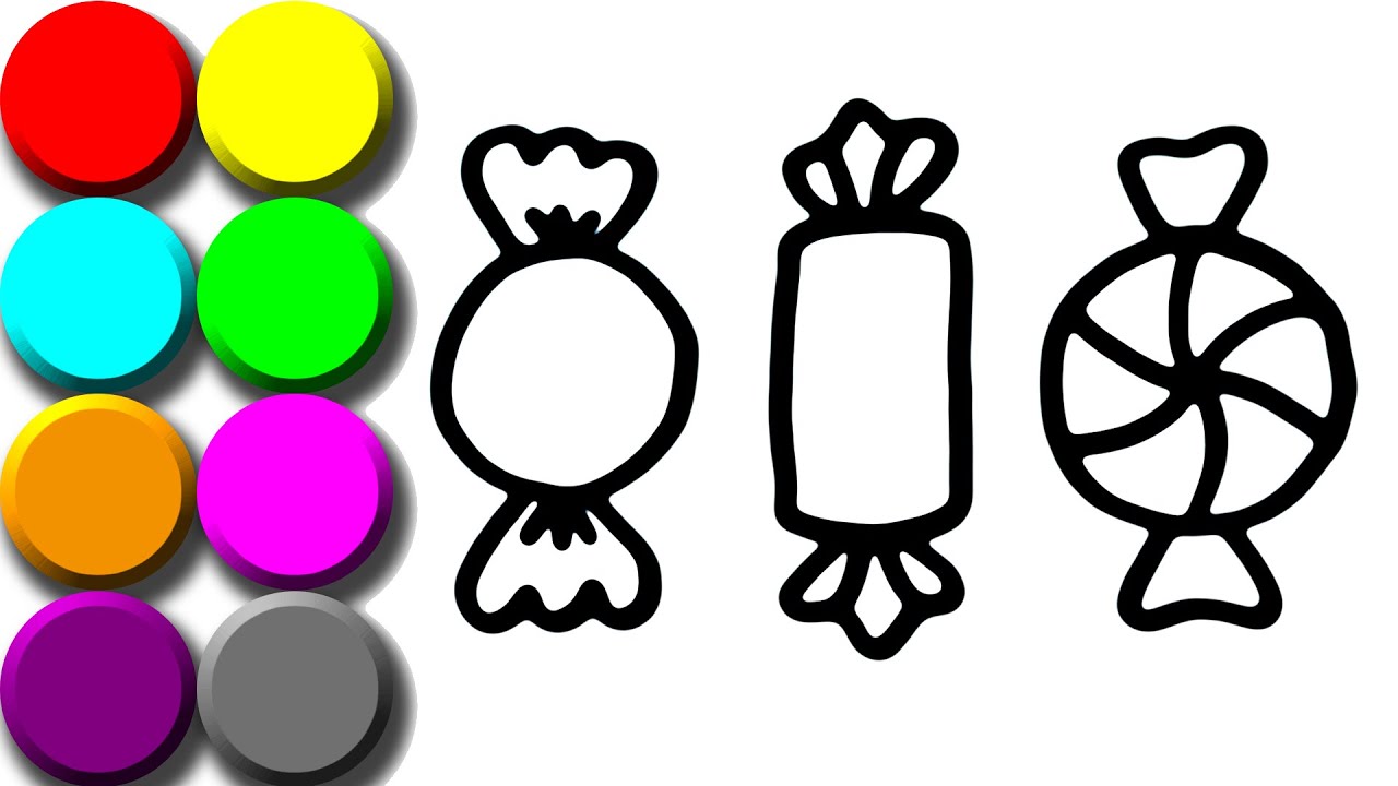 Rainbow Candy Drawing, Painting, Coloring for Kids & Toddlers - Art ...