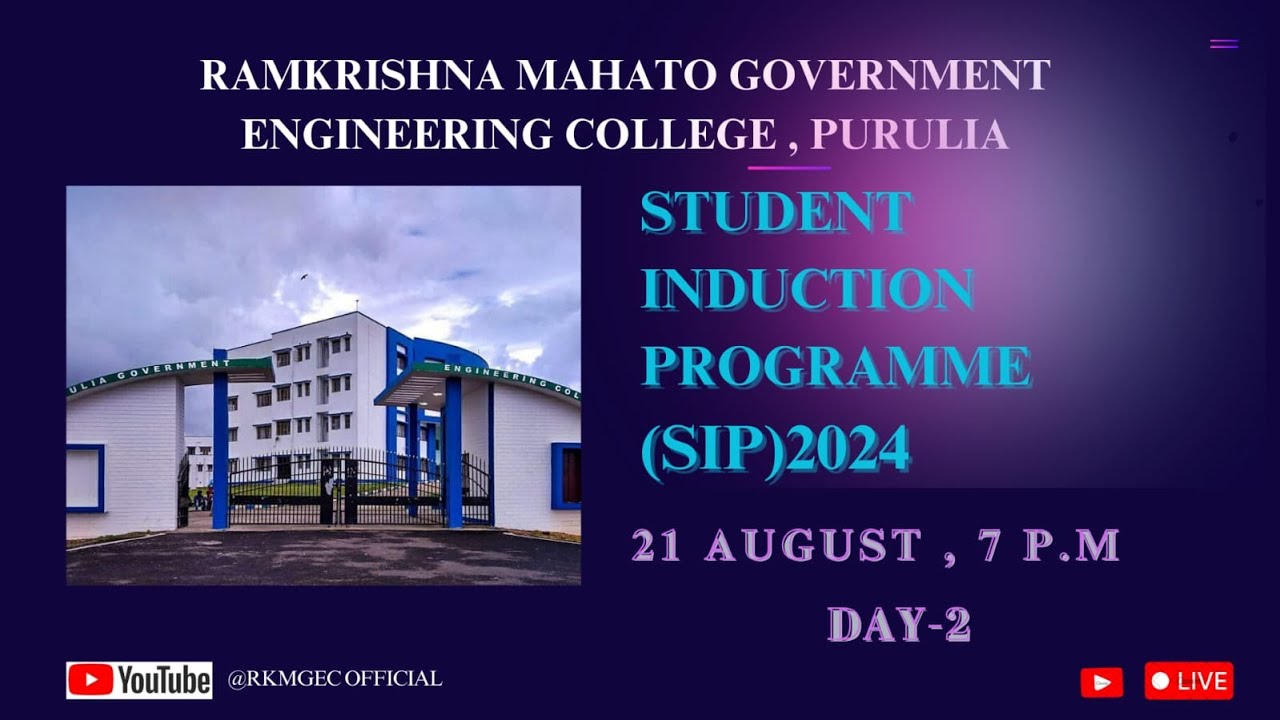 STUDENTS INDUCTION PROGRAMME 2024 RKMGEC DAY-2 - YouTube