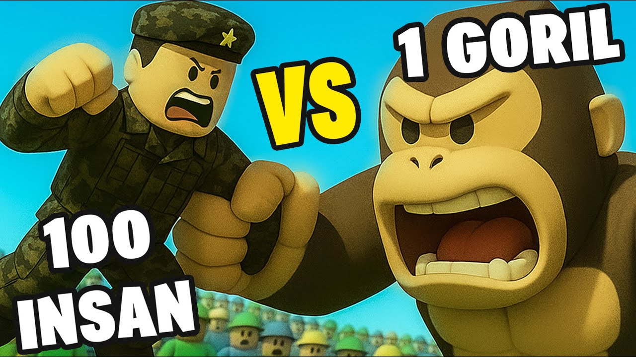 ROBLOX'TA 100 İNSAN Vs 1 GORİL! (canlı) - YouTube
