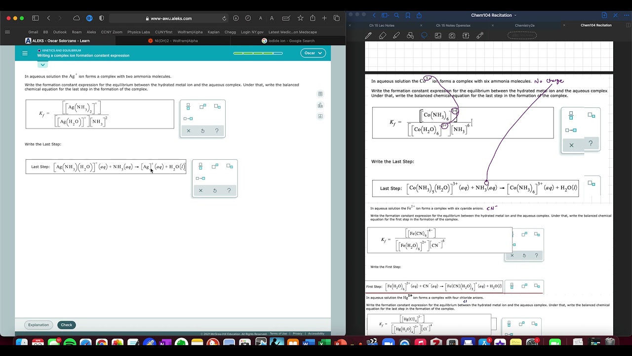 Writing a complex ion formation constant expression (Ch 15) - YouTube