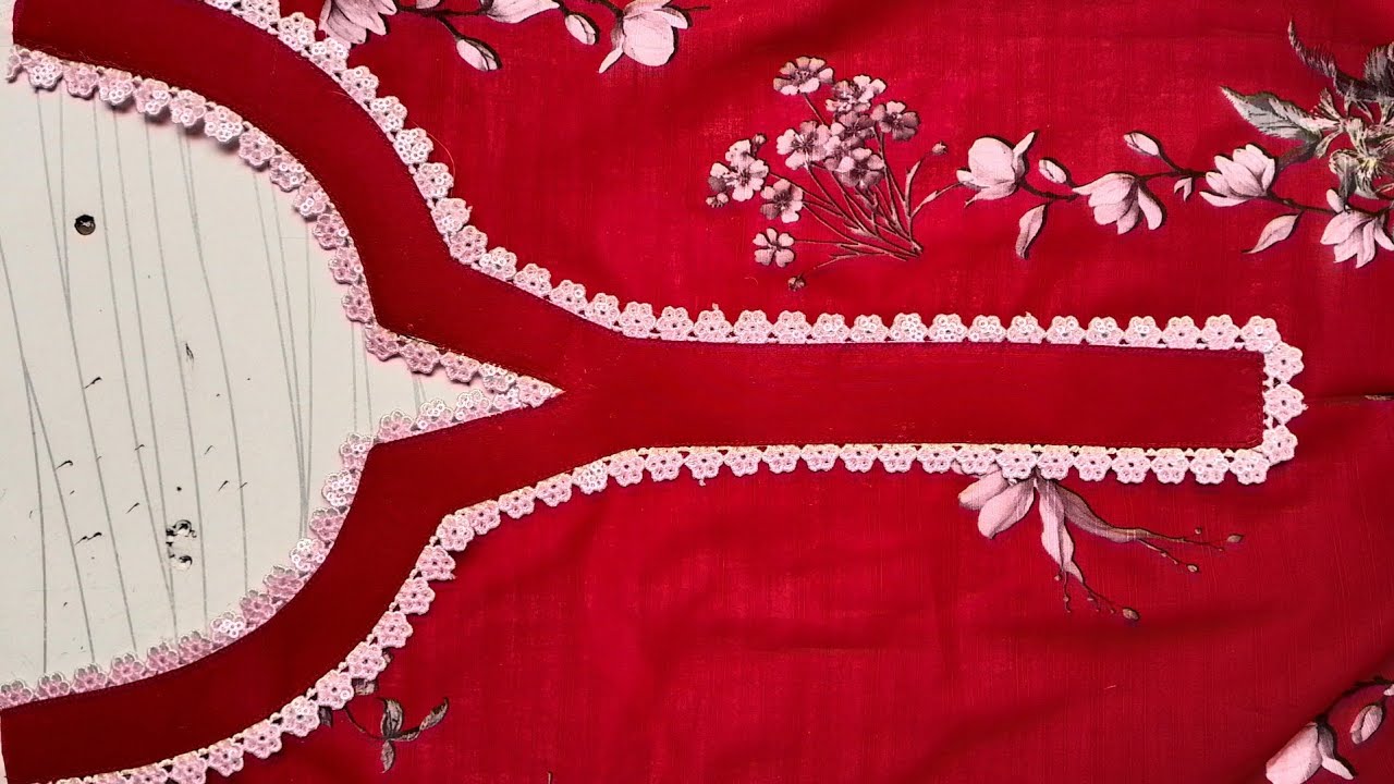 Beautiful neck design with lace pati new look very beautiful Saraiki ...