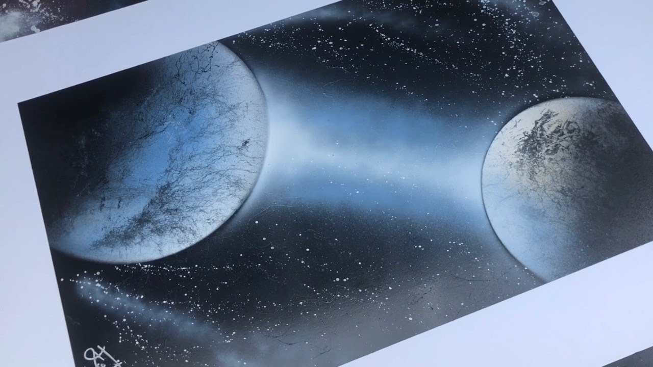 Just imagine and create - Random spray painting of planets - YouTube