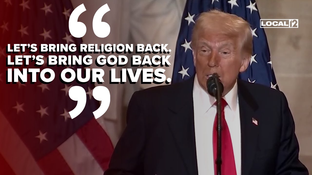 Trump calls to 'bring religion back' at National Prayer Breakfast - YouTube