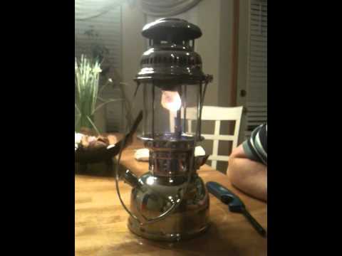 How to Light a Pressurized Kerosene Lantern Method 2 - YouTube
