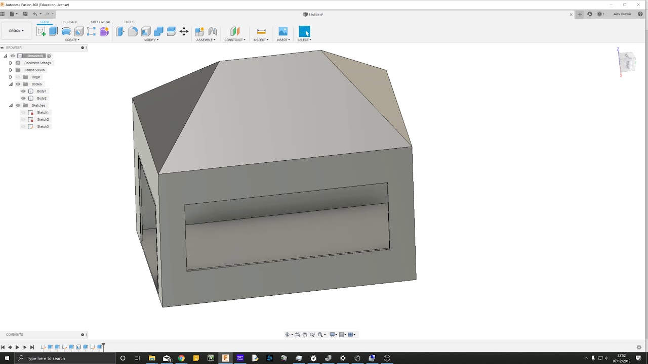 Basic Dog House - CAD - Fusion 360 - YouTube