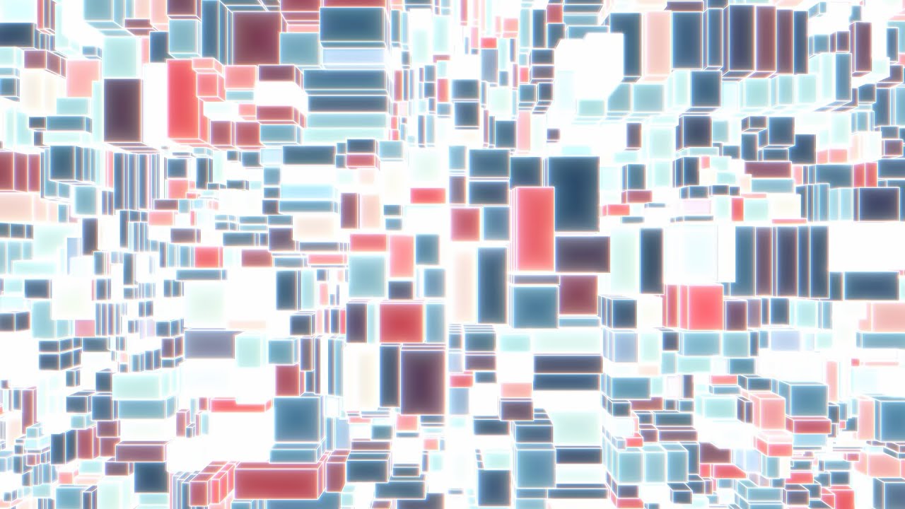 Abstract Colored Cubes Moving Up and Down with Glowing Square Edges 4K ...