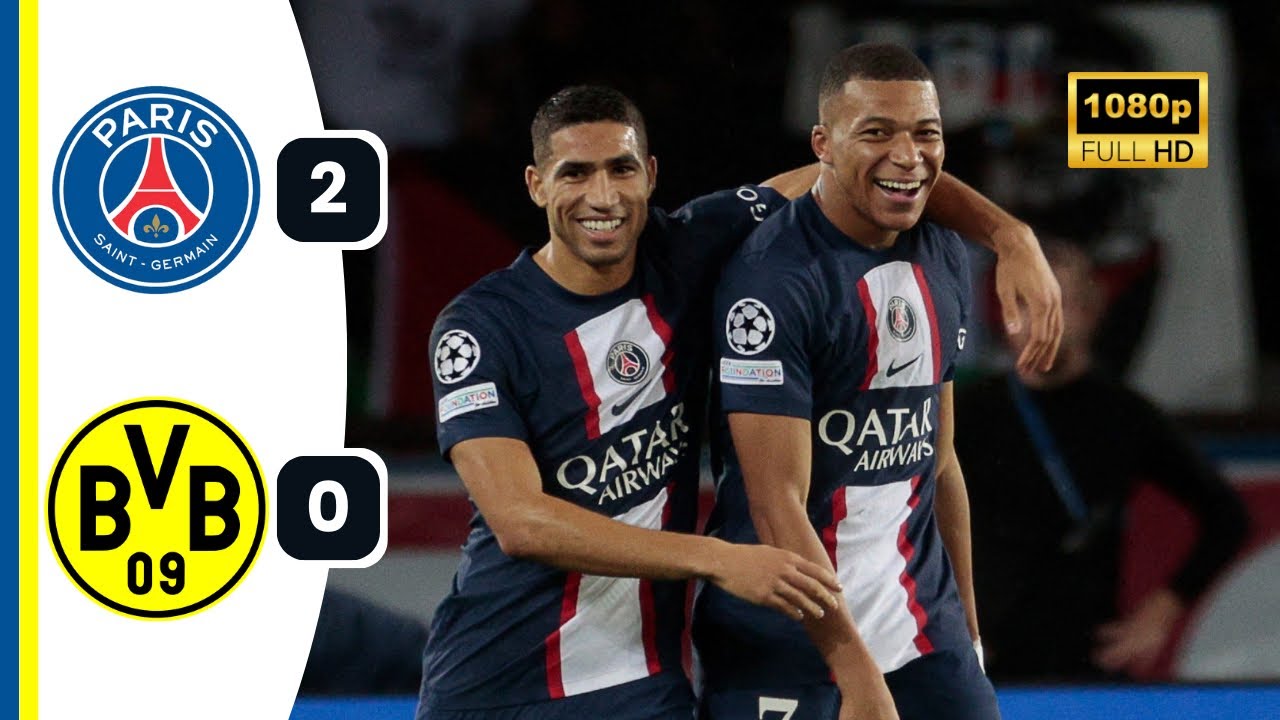 ملخص مباراة باريس سان جيرمان اليوم (2-0) | هدف حكيمي و مبابي 🔥🔥 دوري ...