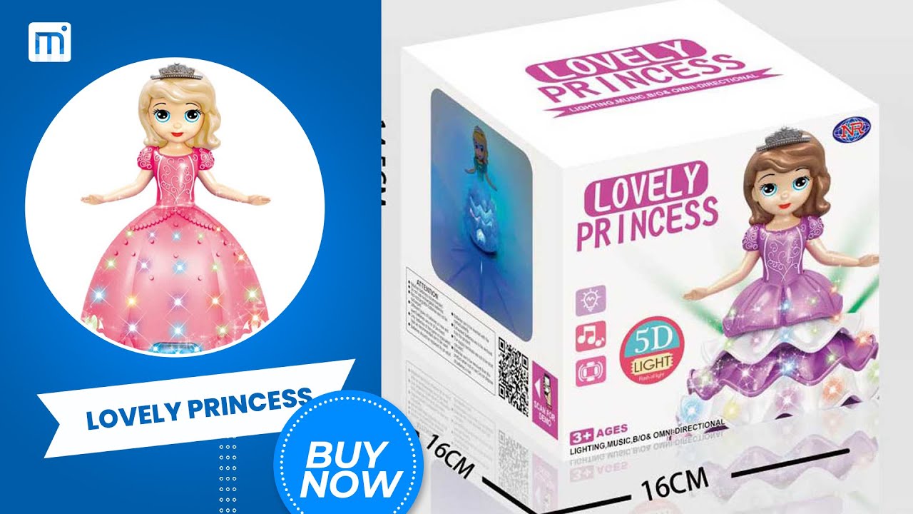 Flashing Light Battery Princess with Music Rotation Doll Bump and Go ...
