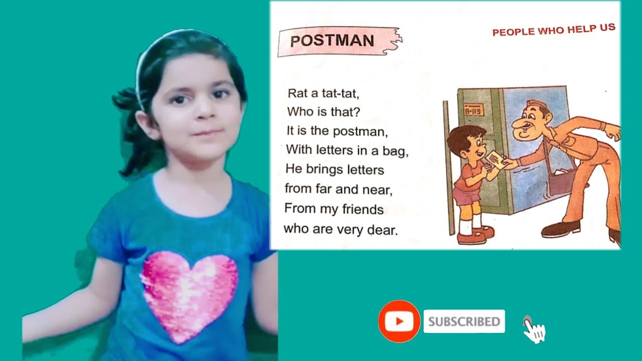 english rhyme Postman/rat a tat-tat english poem for kids/for nursery ...