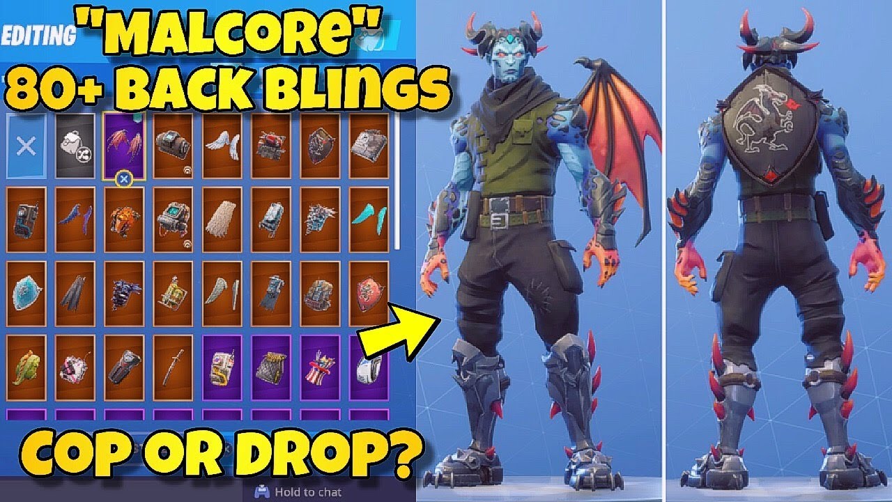NEW "MALCORE" SKIN Showcased With 80+ BACK BLINGS! Fortnite Battle ...