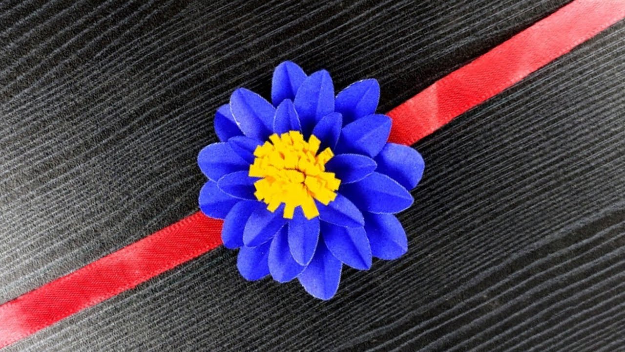 How To Make Flower Rakhi With Paper || Beautiful Rakhi Making Ideas ...