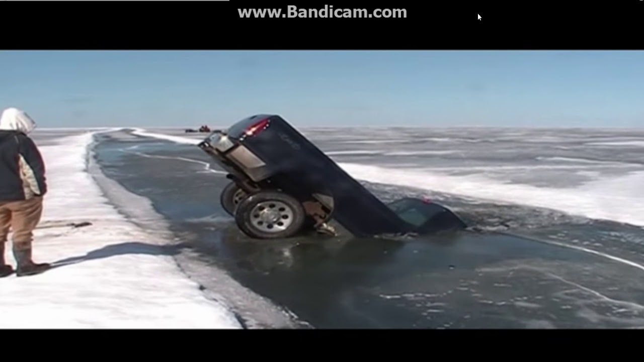 Truck falling through ice with sad music! - YouTube