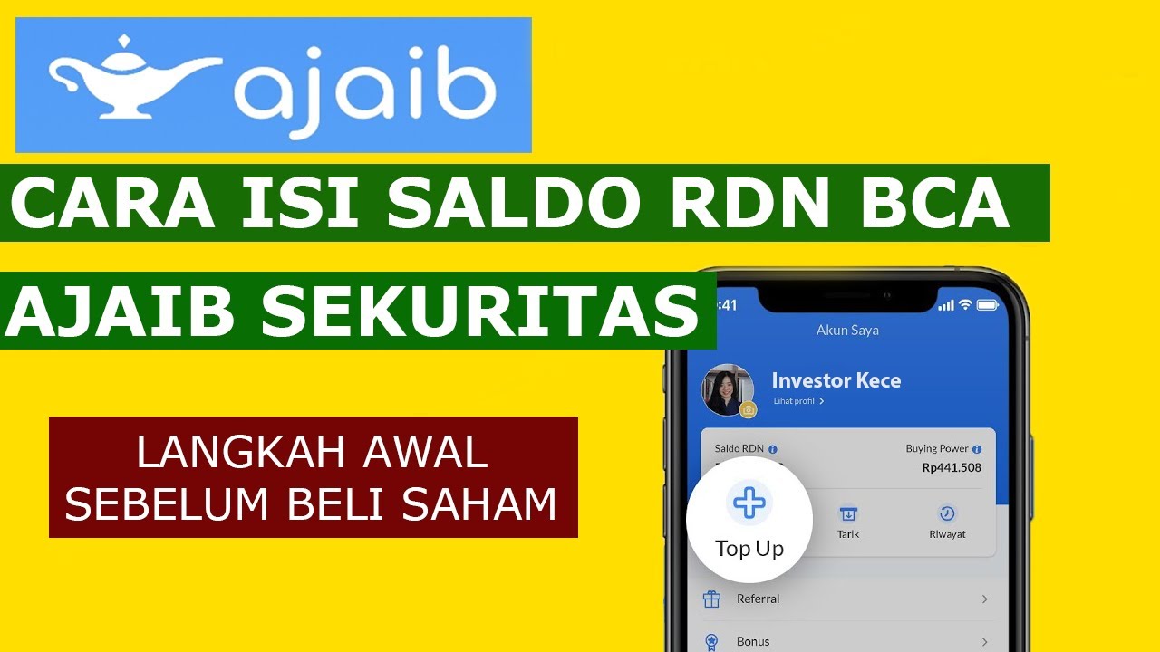 CARA TOP UP SALDO RDN BCA AJAIB SEKURITAS - ISI SALDO RDN AJAIB - YouTube