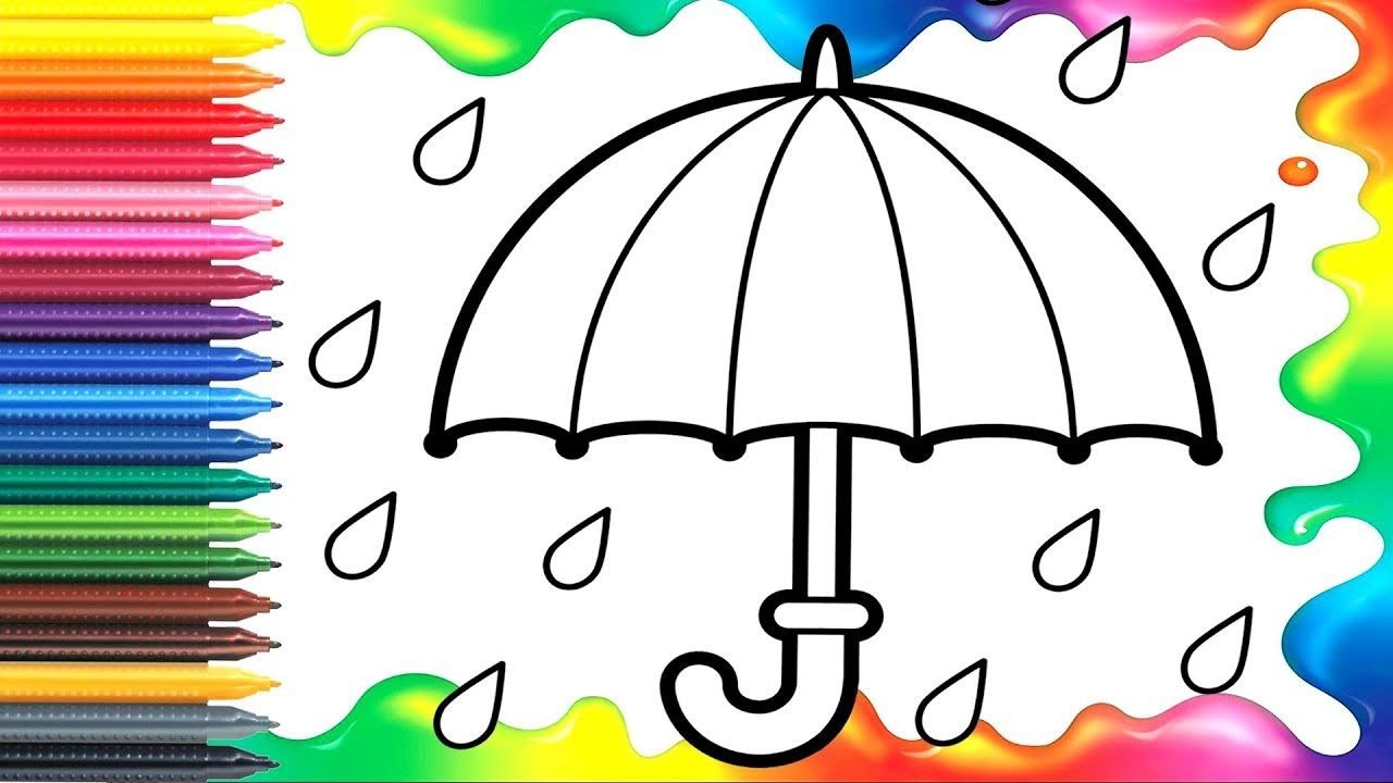 How To Draw a Cute Umbrella for Kid | Bolalar uchun soyabon rasm ...