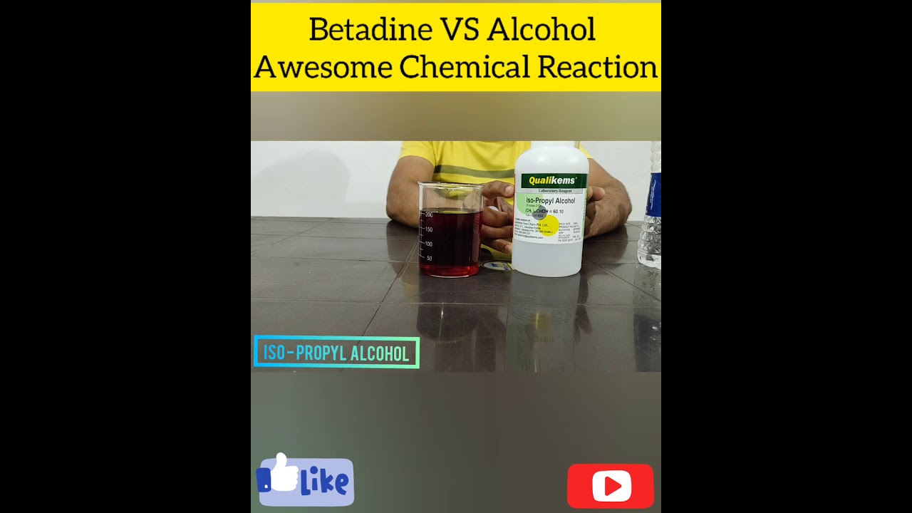 Betadine VS Alcohol + Hydrogen peroxide Reaction - YouTube