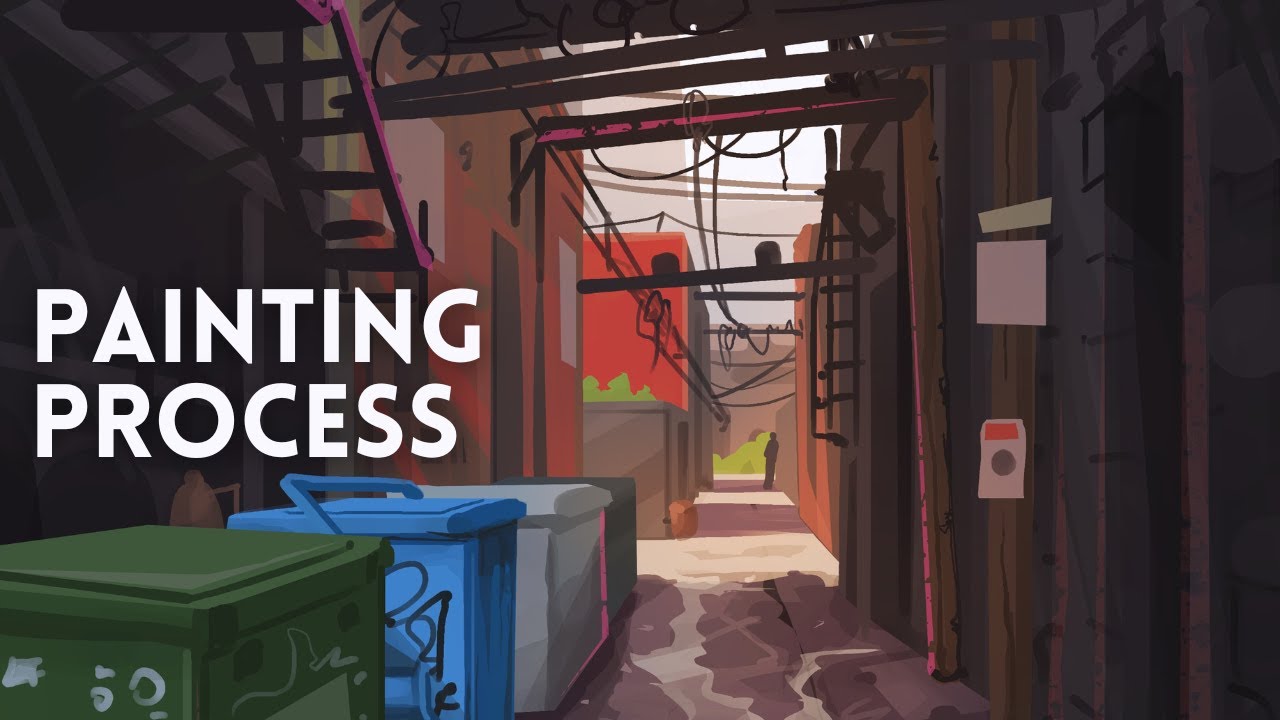 Alleyway Digital Painting Process - YouTube