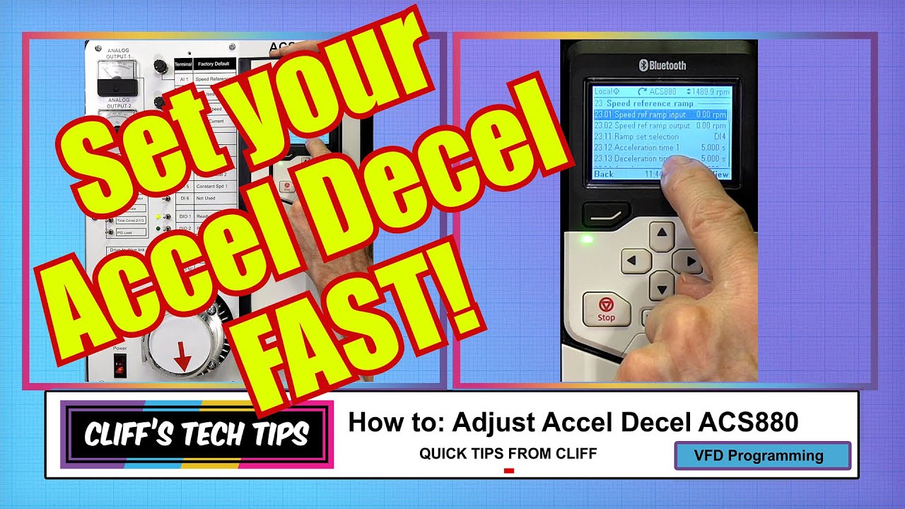 How to Adjust Accel Decel Time ABB VFD ACS880 580 and 380 Learn Drives ...