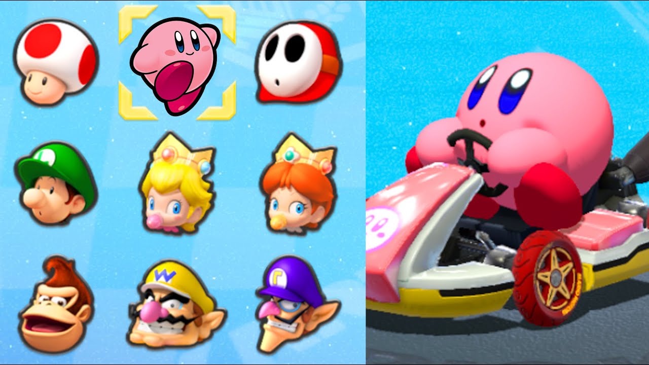 Kirby in Mario Kart 8! (Mushroom Cup) - YouTube