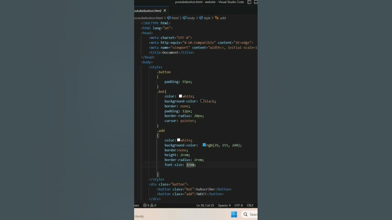 Tweet button in HTML and CSS || Subscribe for more shorts - YouTube