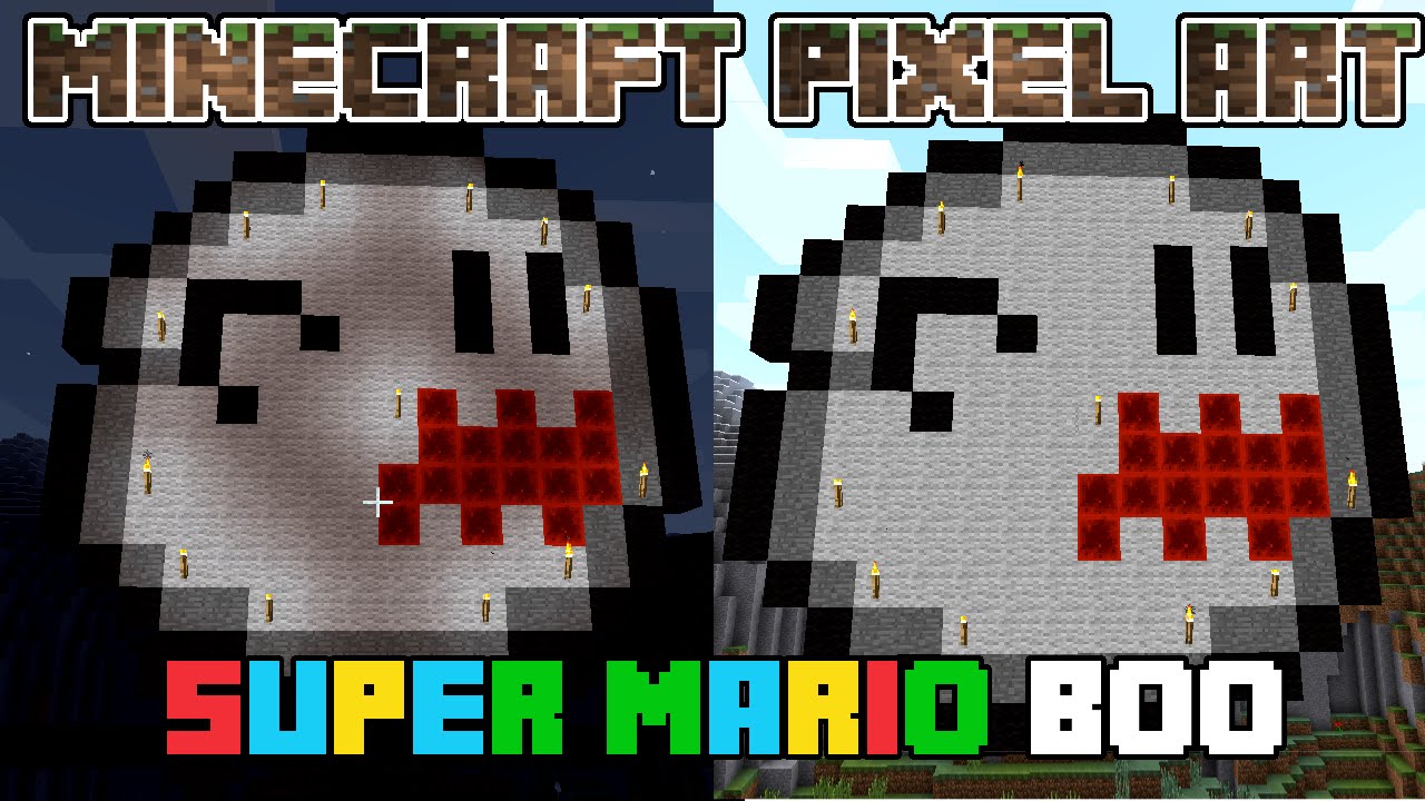 How to Create Minecraft Pixel Art | Super Mario Boo Walkthrough - YouTube