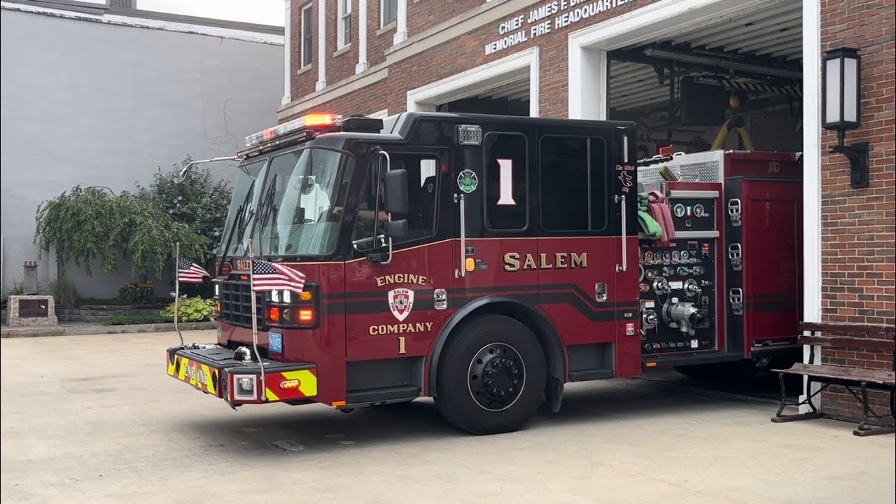 Salem Fire Department Engine 1 and Car 4 responding to Box 1142. - YouTube
