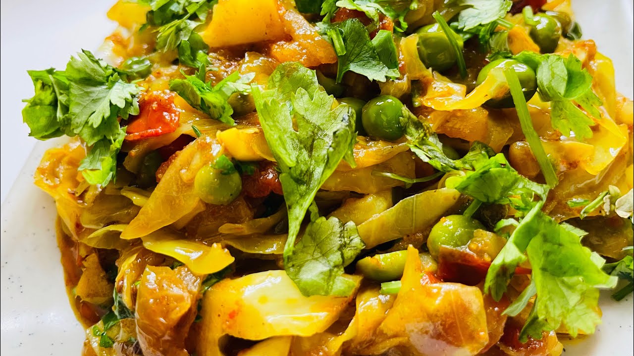 Patta gobhi Matar ki Sbji | Cabbage and peas recipe | Easy and ...