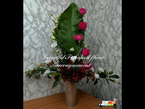 How to make an Inverted-T flower arrangement | UnitySkyGarden - YouTube