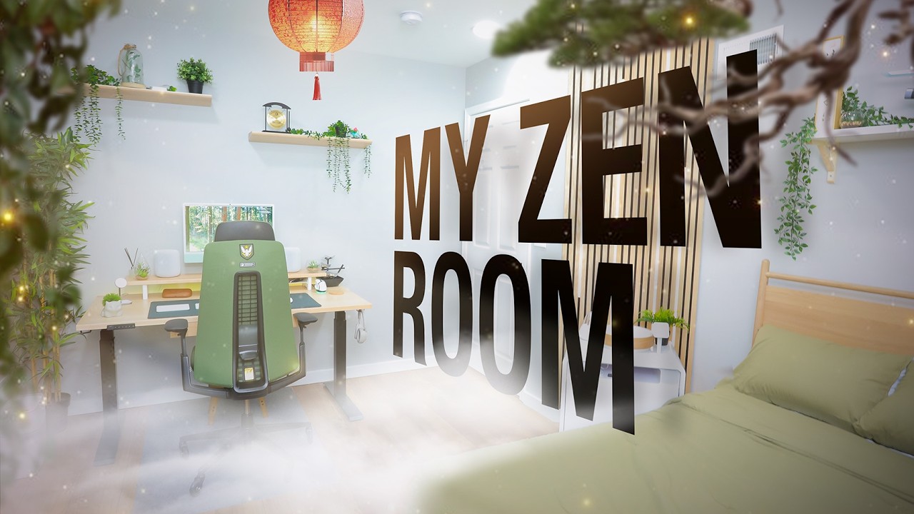 The Ultimate Zen Tech Bedroom - Desk Setup 2025! - YouTube