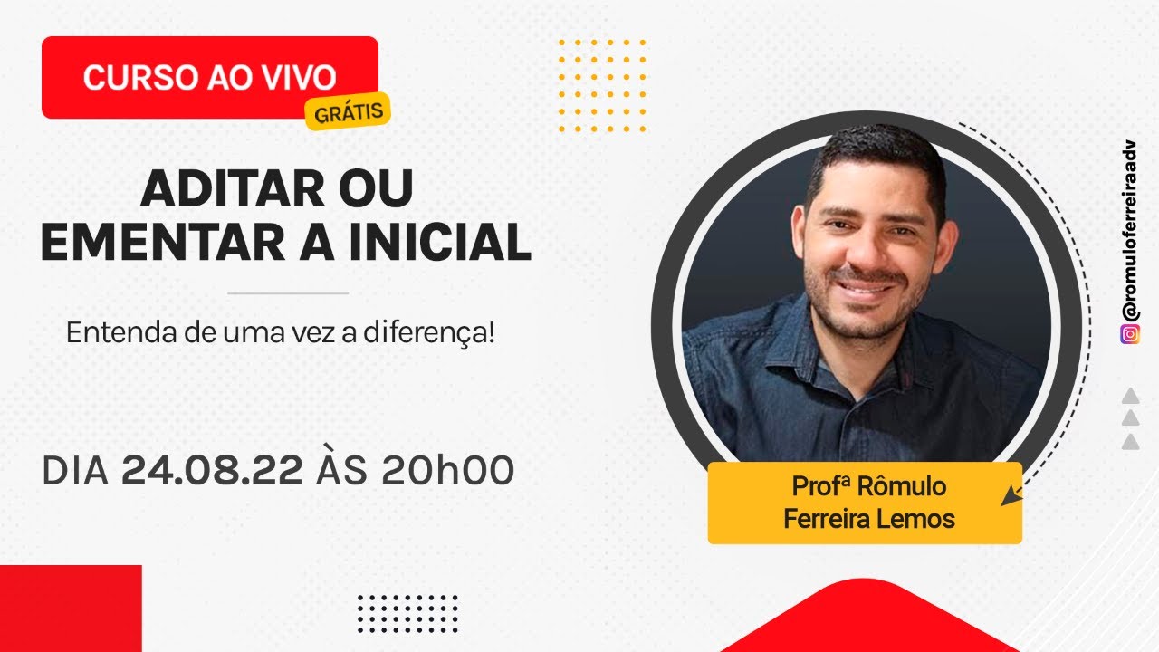 Aditar ou Emendar a Inicial? Entenda de uma vez a diferença! - Prof ...