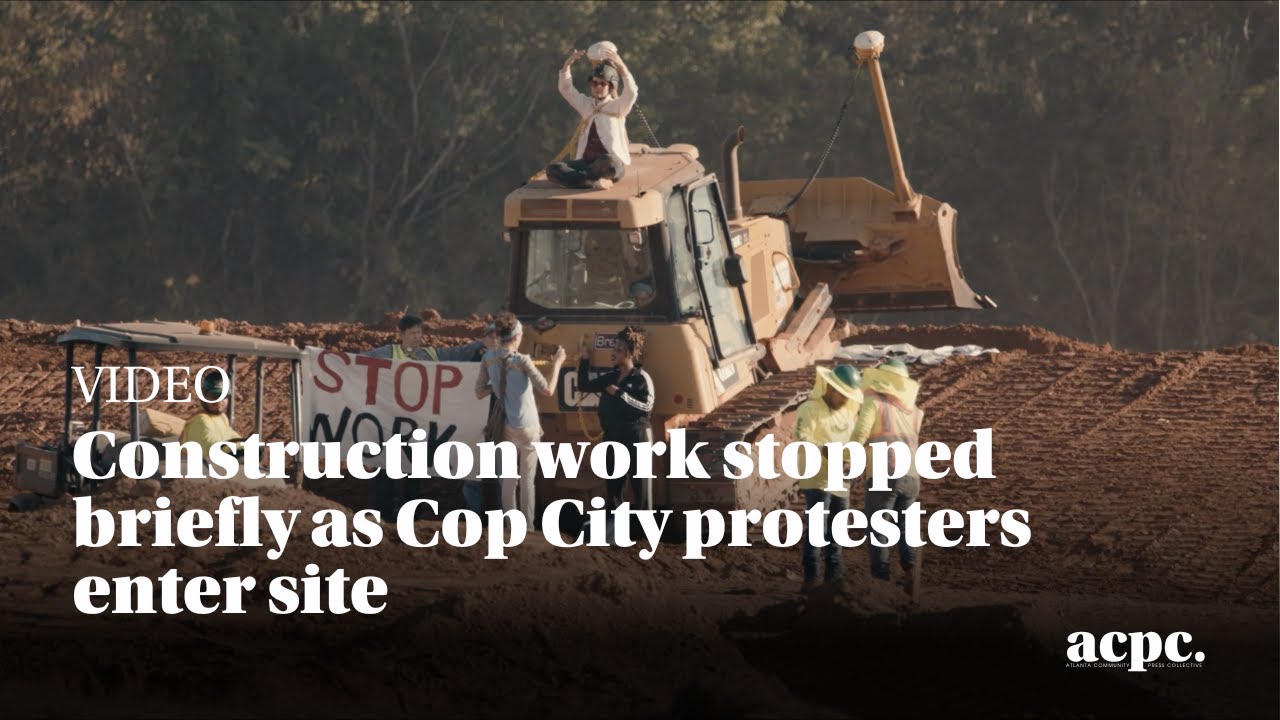 Construction work stopped briefly as Cop City protesters enter site ...