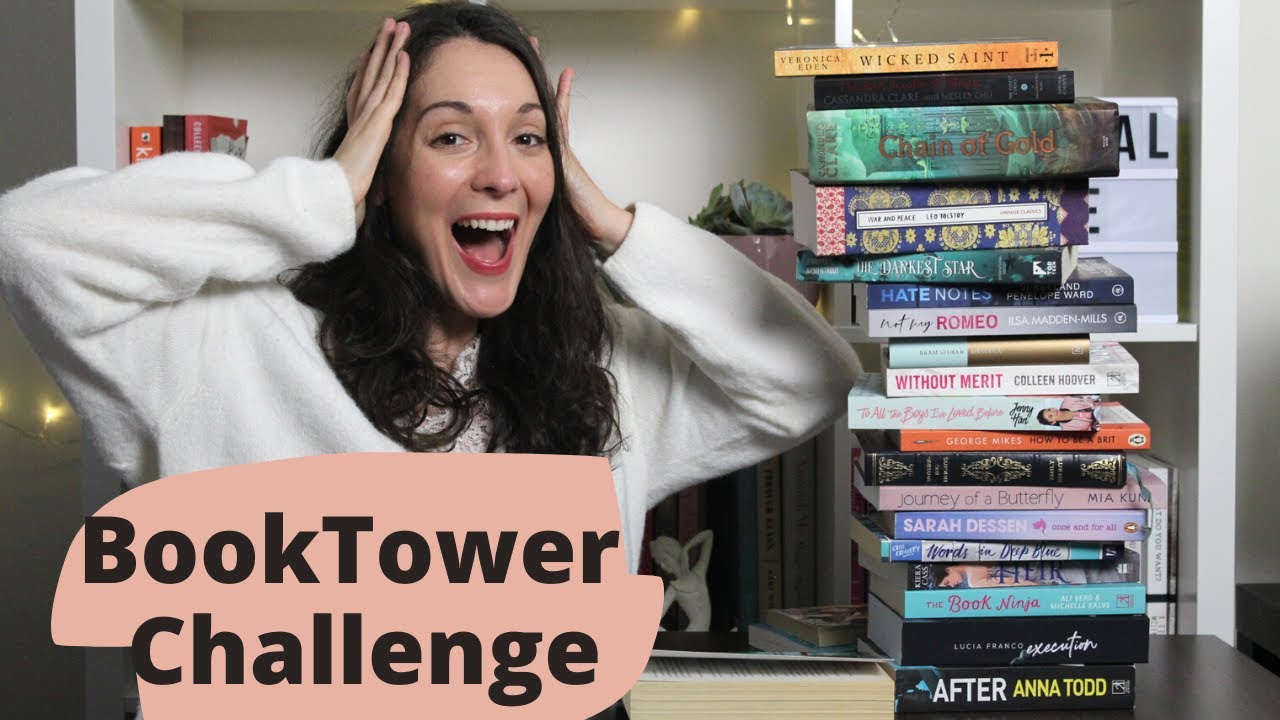 Booktube Tag: Book Tower Challenge ft. my boyfriend - YouTube