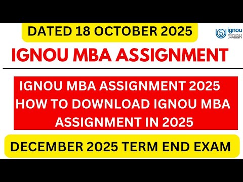 IGNOU MBA Assignment 2025 | How To download IGNOU MBA Assignment in ...