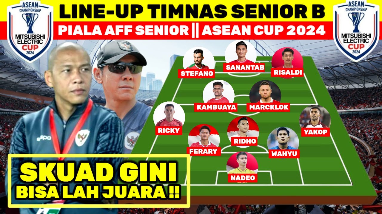 FORMASI LINE-UP TIMNAS SENIOR B !! PIALA AFF SENIOR ASEAN CUP 2024 ...