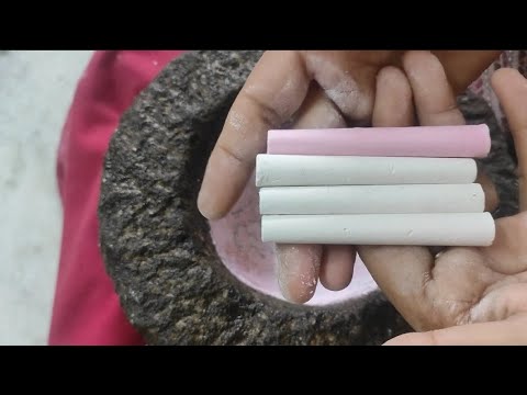 3 White chalks🤍🤍🤍 + 1Pink chalk 🩷Grinding #asmr#chalkasmr # ...