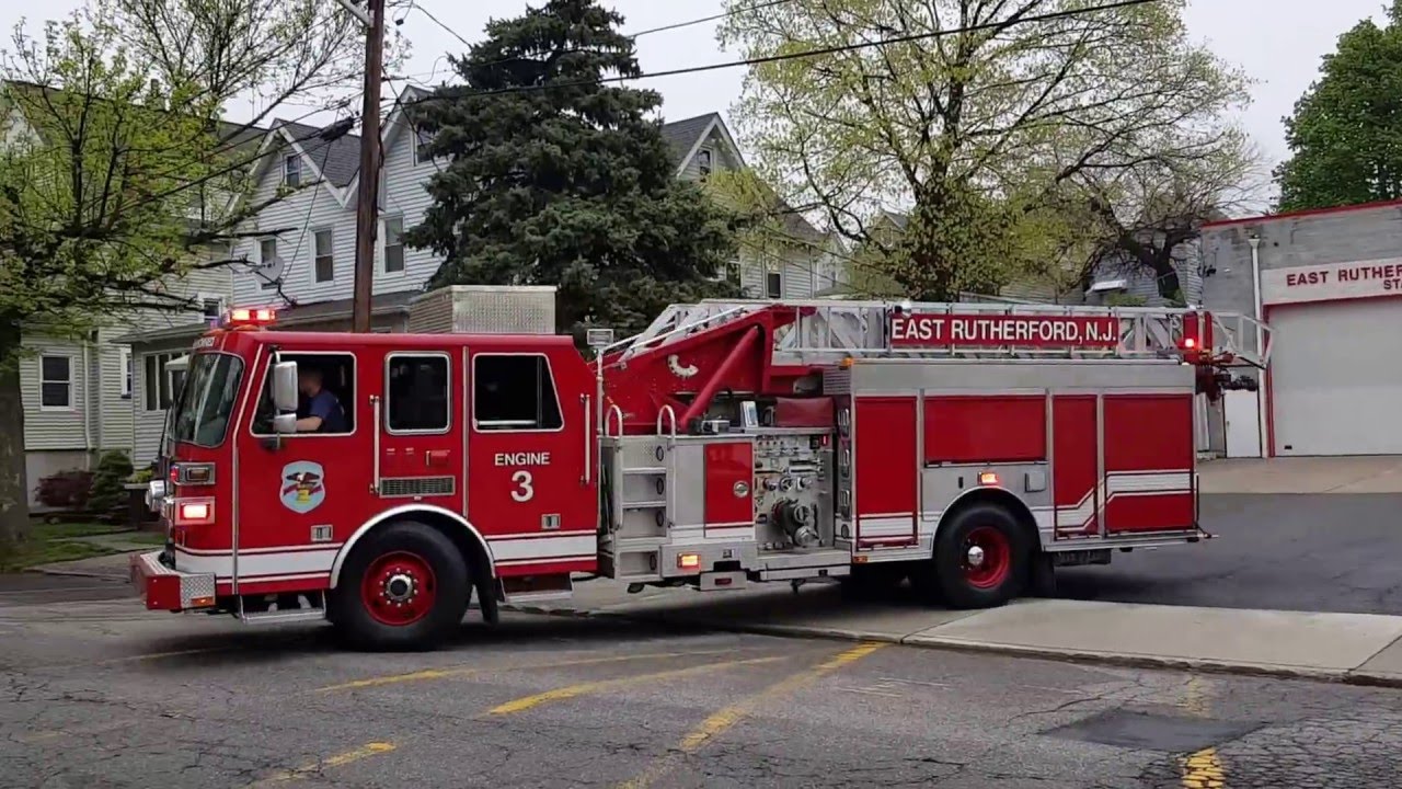 East Rutherford Engine 3 Responding (Fire Station) 4-26-16 - YouTube