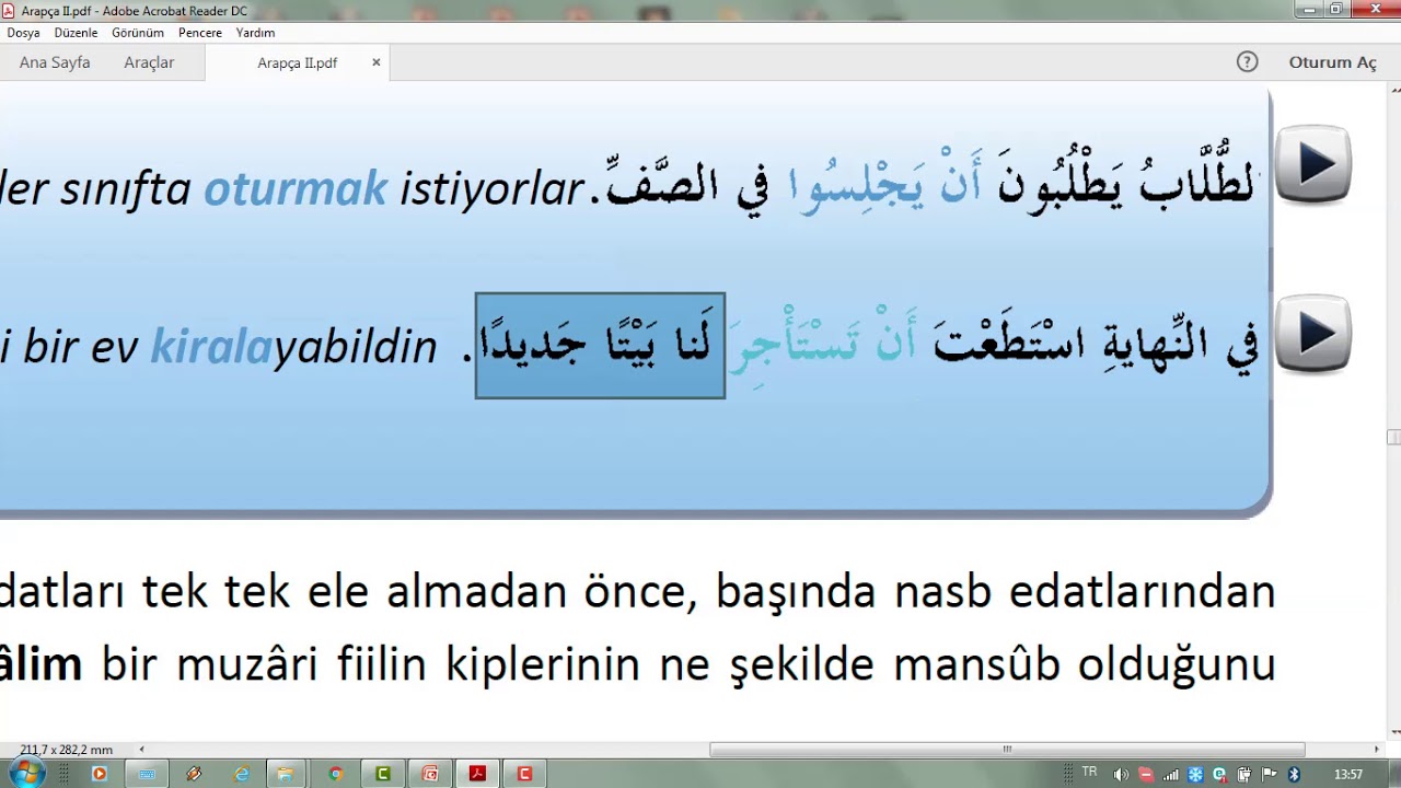 156) Ata Üni AÖF Arapça 2 Ünite 9 Müzari Fiili Nasb Eden Edatlar - YouTube