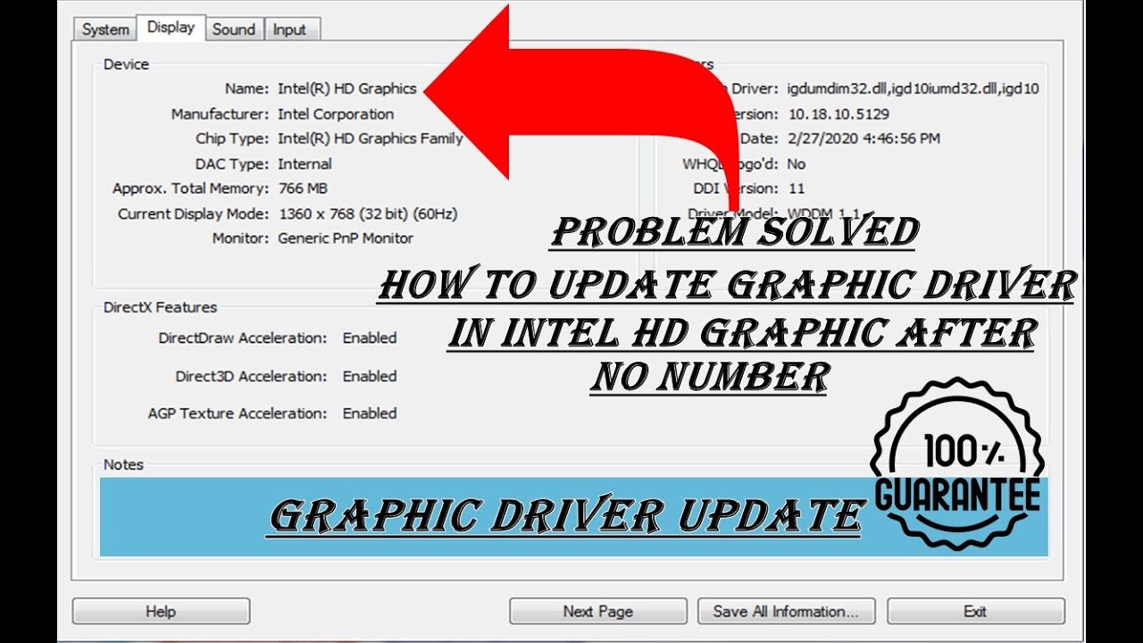 how to update intel hd graphic driver on computer for free - YouTube