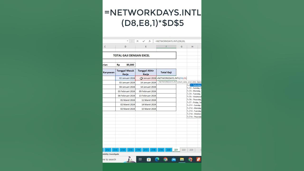 Cara Mudah Hitung Total Gaji Di Excel Jagoexcel Belajarexcel Exceltricks Exceltips