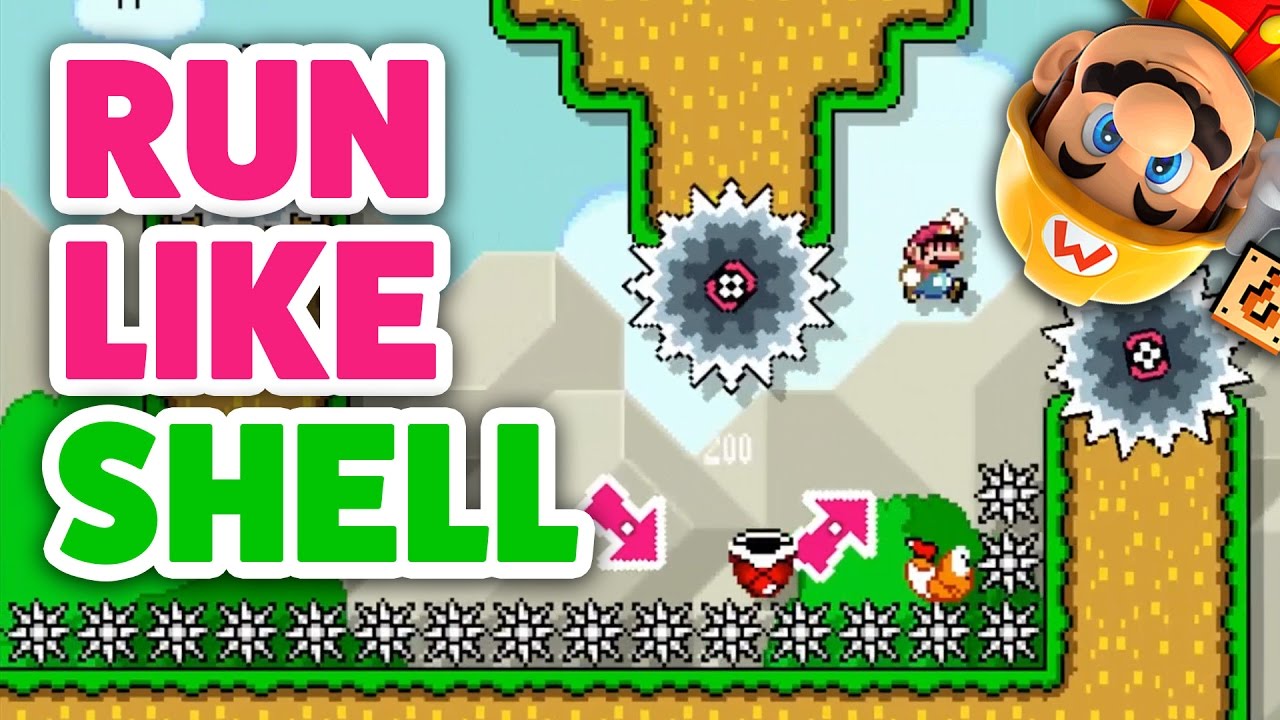 Super Mario Maker - RUN LIKE SHELL! [Kaizo] - Level Showcase - YouTube