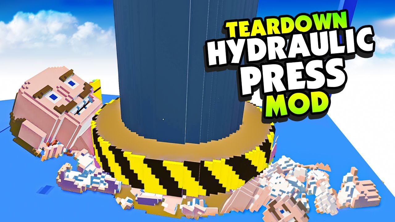 CRUSHING CARS and HUMANS With HYDRAULIC PRESS MOD! - Teardown Mods ...