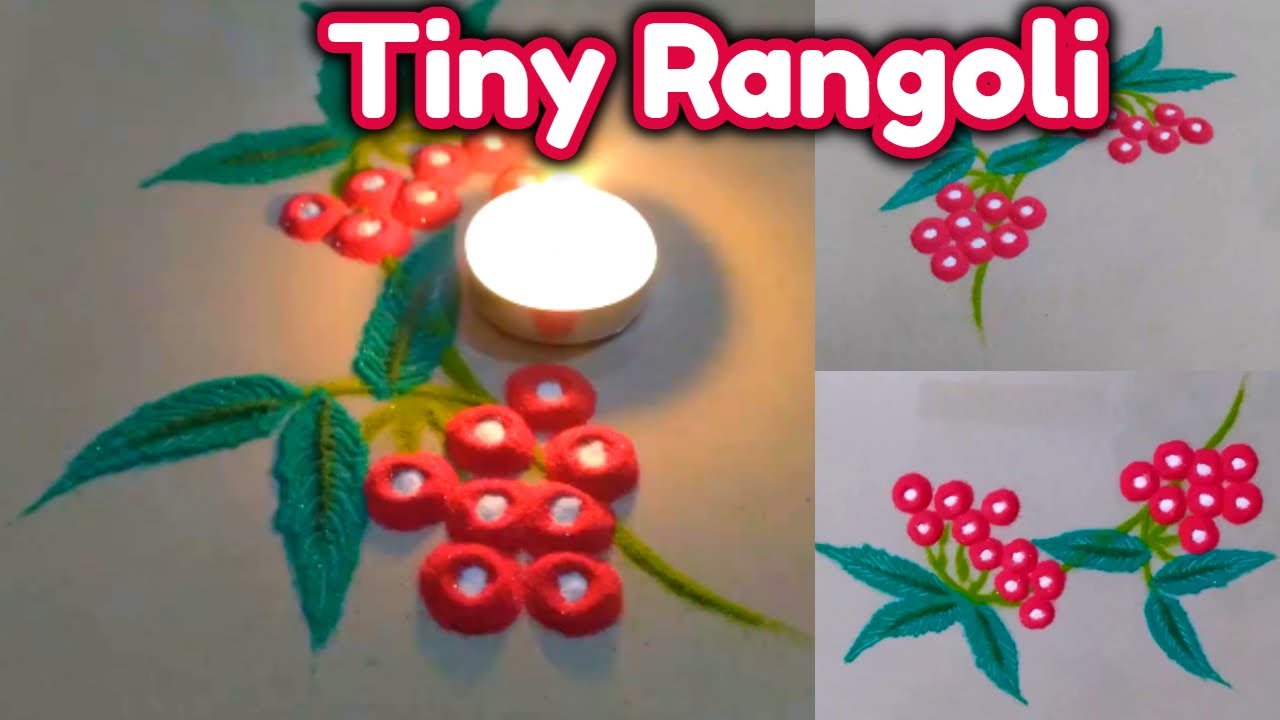 Tiny Floral Rangoli - Cute Little Rangoli - Easy Simple Flower Rangoli ...