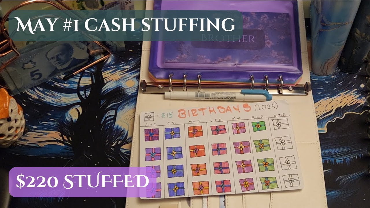 May Cash Stuffing #1 | $220 Stuffed! | Canadian Cash Stuffer - YouTube