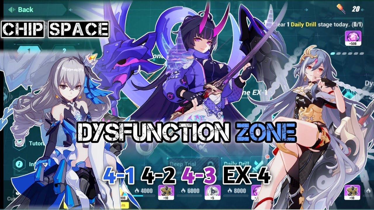 CHIP SPACE DYSFUNCTION ZONE 4-1 4-2 4-3 EX-4 (SCORE:1368) - Honkai Impact 3 - YouTube