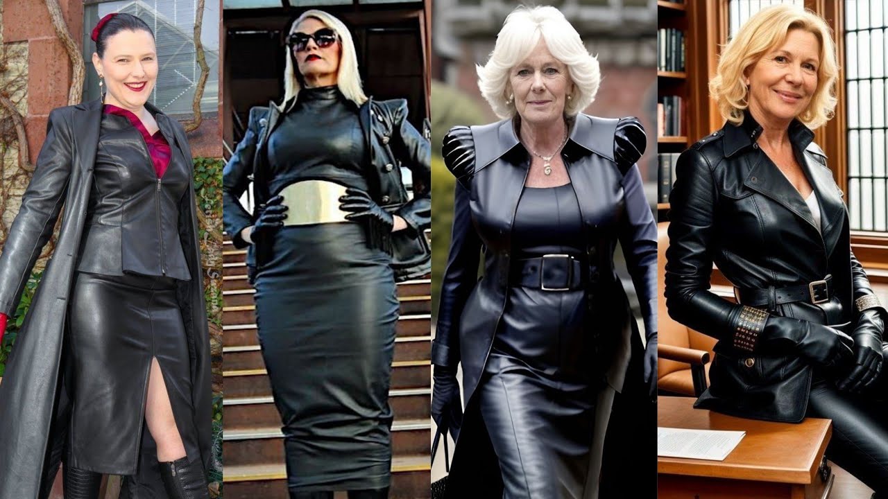 2023-2025 old ladies in beautiful attractive leather dress's outfit ...